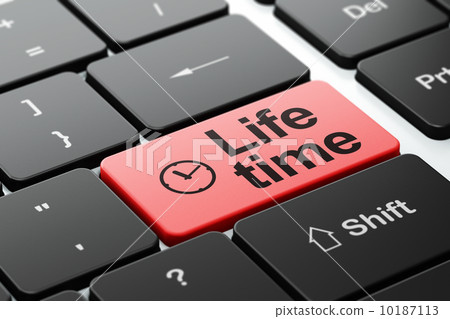 Clock and Life Time on computer keyboard - Stock Illustration [10187113 ...