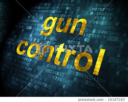 Protection concept: Gun Control on digital... - Stock Illustration ...