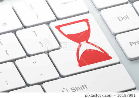 Time concept: Hourglass on computer keyboard... - Stock Illustration ...