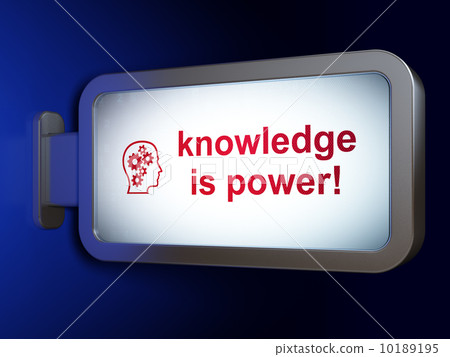 Education concept: Knowledge Is power! and Head... - Stock Illustration ...