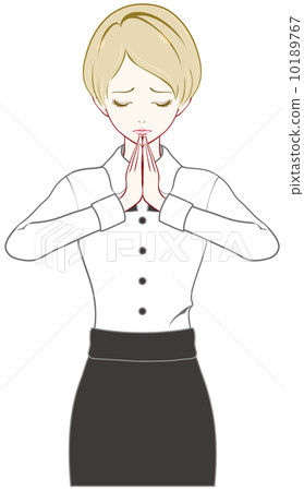 Female hand-to-hand apology - Stock Illustration [10189767] - PIXTA