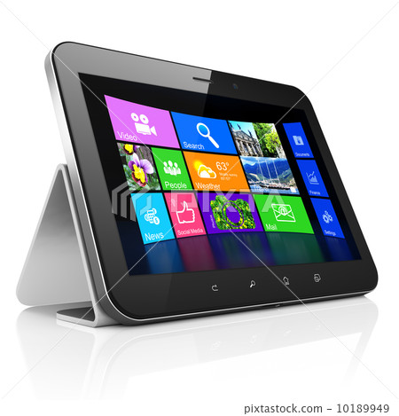 Desktop on black tablet pc computer - Stock Illustration [10189949] - PIXTA