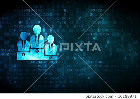 Advertising concept: Business Team on digital... - Stock Illustration ...