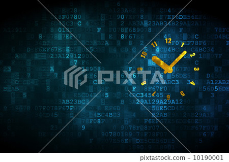 Time concept: Clock on digital background - Stock Illustration ...