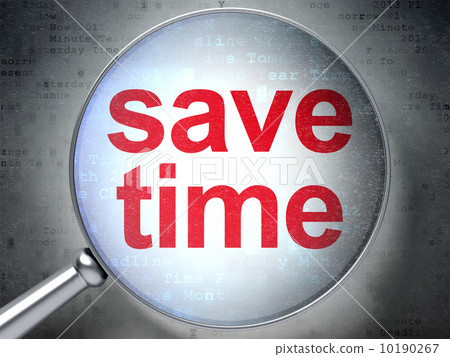 Timeline concept: Save Time with optical glass - Stock Illustration ...