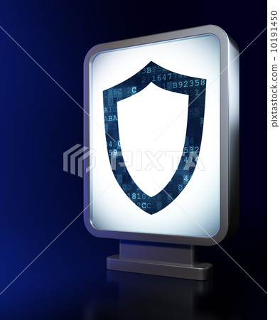 Privacy concept: Contoured Shield on billboard... - Stock Illustration ...
