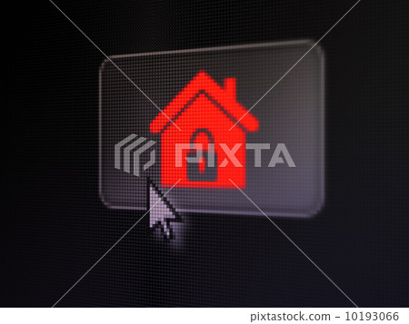 Security concept: Home on digital button... - Stock Illustration ...