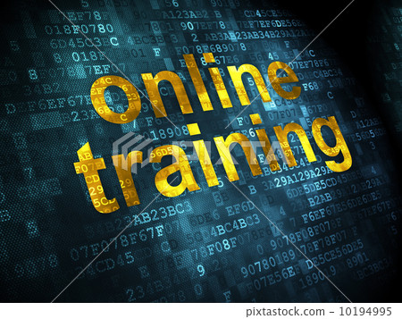 Education concept: Online Training on digital... - Stock Illustration ...