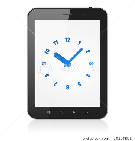 Time concept: Clock on tablet pc computer - Stock Illustration ...