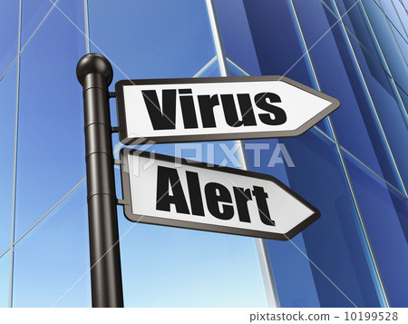 Security concept: Virus Alert on Building... - Stock Illustration ...
