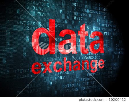 Information concept: Data Exchange on digital... - Stock Illustration ...