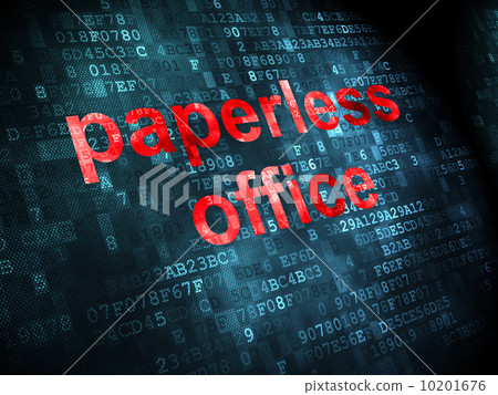 Business concept: Paperless Office on digital... - Stock Illustration ...
