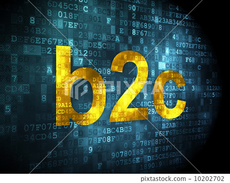 Business concept: B2c on digital background - Stock Illustration ...