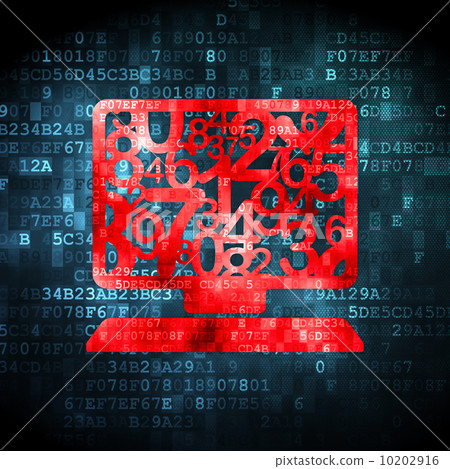 Education concept: Computer Pc on digital... - Stock Illustration ...
