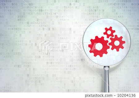 Web development concept: Gears with optical... - Stock Illustration ...