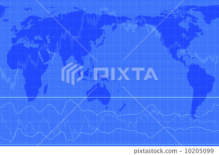 Stock price graph and world map - Stock Illustration [10205099] - PIXTA