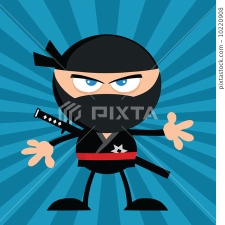 Angry Ninja Warrior Character.Flat Design Over... - Stock Illustration ...