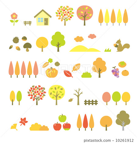 Tree material set autumn - Stock Illustration [10261912] - PIXTA