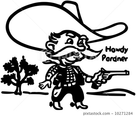 Black And White Howdy Pardner