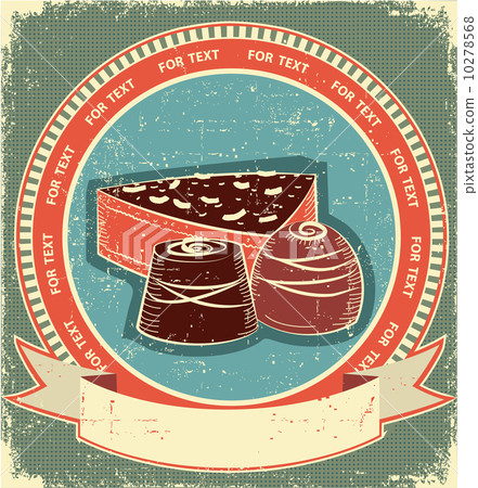 Chocolate sweets label set on old paper... - Stock Illustration ...