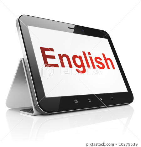 Education concept: English on tablet pc computer - Stock Illustration ...