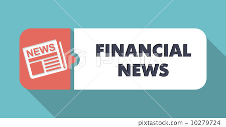 Financial News Concept in Flat Design on Blue... - Stock Illustration ...
