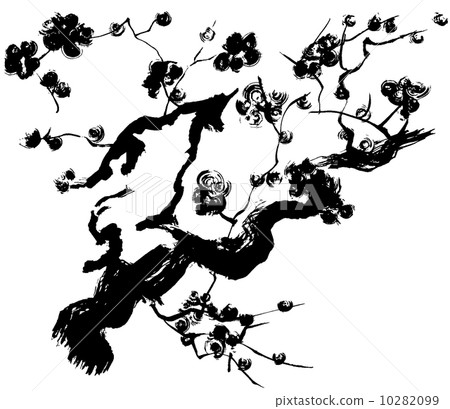 Ume brushwrite illustration handwriting - Stock Illustration [10282099 ...