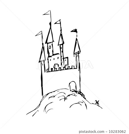 Doodle style castle illustration in vector format - Stock Illustration ...