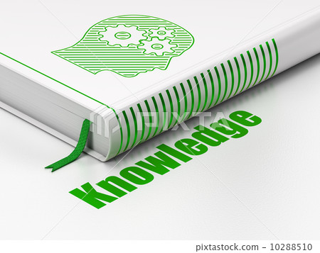 Education concept: book Head With Gears,... - Stock Illustration ...