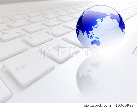 Global internet glass made globe and keyboard - Stock Illustration ...