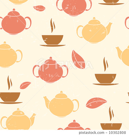 Tea Seamless Pattern Background Vector... - Stock Illustration ...