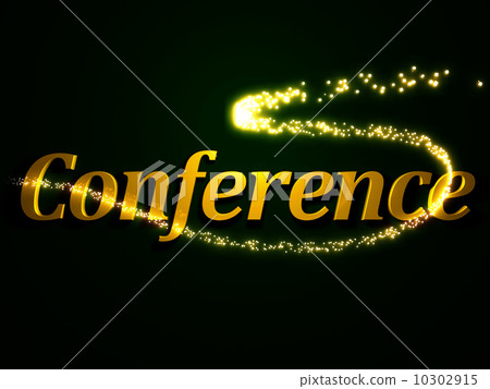Conference - 3d inscription with luminous line... - Stock Illustration ...