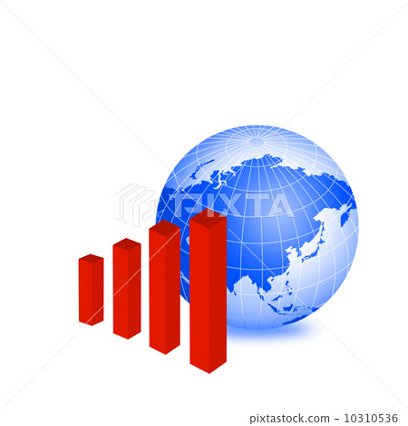 Globe and graph - Stock Illustration [10310536] - PIXTA