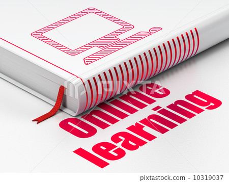 Education concept: book Computer Pc, Online... - Stock Illustration ...
