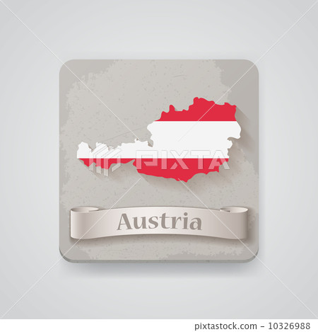 Icon of Austria map with flag. Vector illustration - Stock Illustration ...