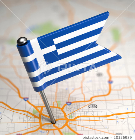 Greece Small Flag on a Map Background. - Stock Illustration [10326989 ...
