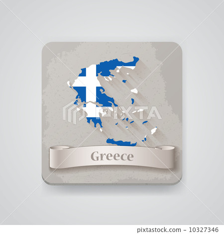 Icon of Greece map with flag. Vector illustration-插圖素材 [10327346] - PIXTA圖庫