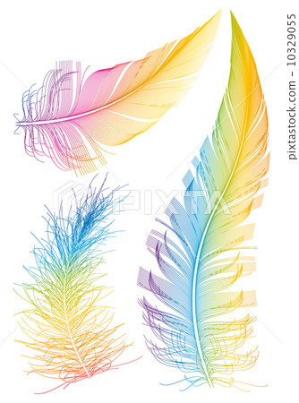set of colorful vector feather - Stock Illustration [10329055] - PIXTA