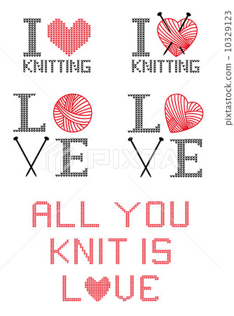 I love knitting, vector set - Stock Illustration [10329123] - PIXTA