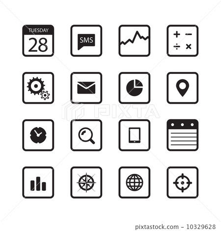 Modern gadgets buttons collection isolated on... - Stock Illustration ...