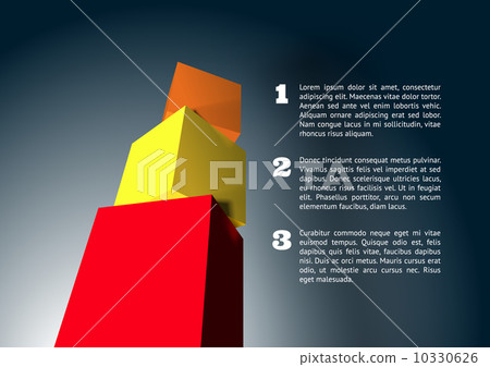 Infographic with 3D cube pyramid-插圖素材 [10330626] - PIXTA圖庫