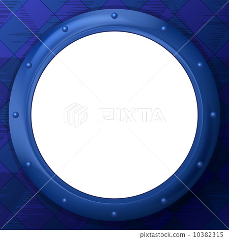 Frame round porthole on blue background - Stock Illustration [10382315 ...
