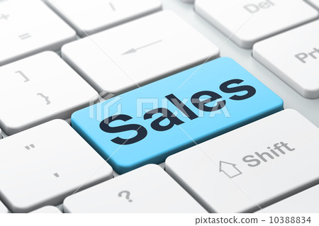 Marketing concept: Sales on computer keyboard... - Stock Illustration ...