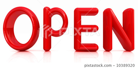 3d red text "open" - Stock Illustration [10389320] - PIXTA