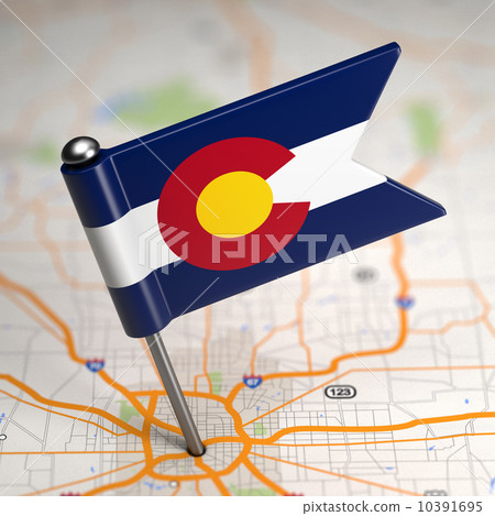 Colorado Small Flag on a Map Background. - Stock Illustration [10391695 ...