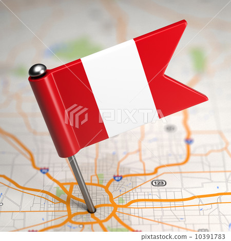 Peru Small Flag on a Map Background. - Stock Illustration [10391783 ...