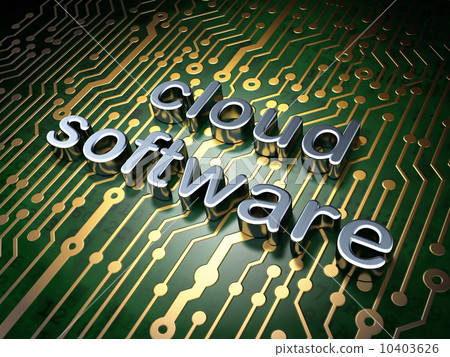 Cloud technology concept: Cloud Software on... - Stock Illustration ...