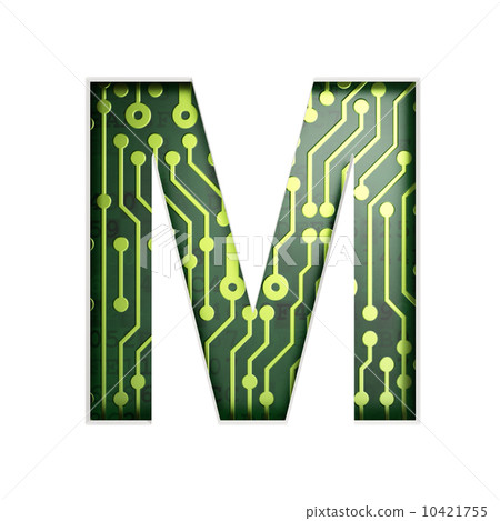 Electric curcuit board letters and numbers... - Stock Illustration ...