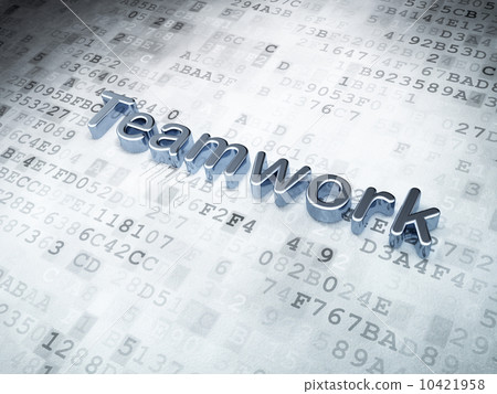 Business concept: Silver Teamwork on digital... - Stock Illustration ...