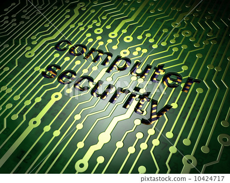 Protection concept: circuit board with word... - Stock Illustration ...